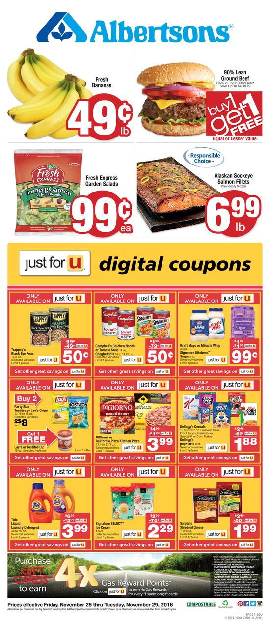Albertsons Weekly Ad Nov 25 - 29 2016 | WeeklyAds2
