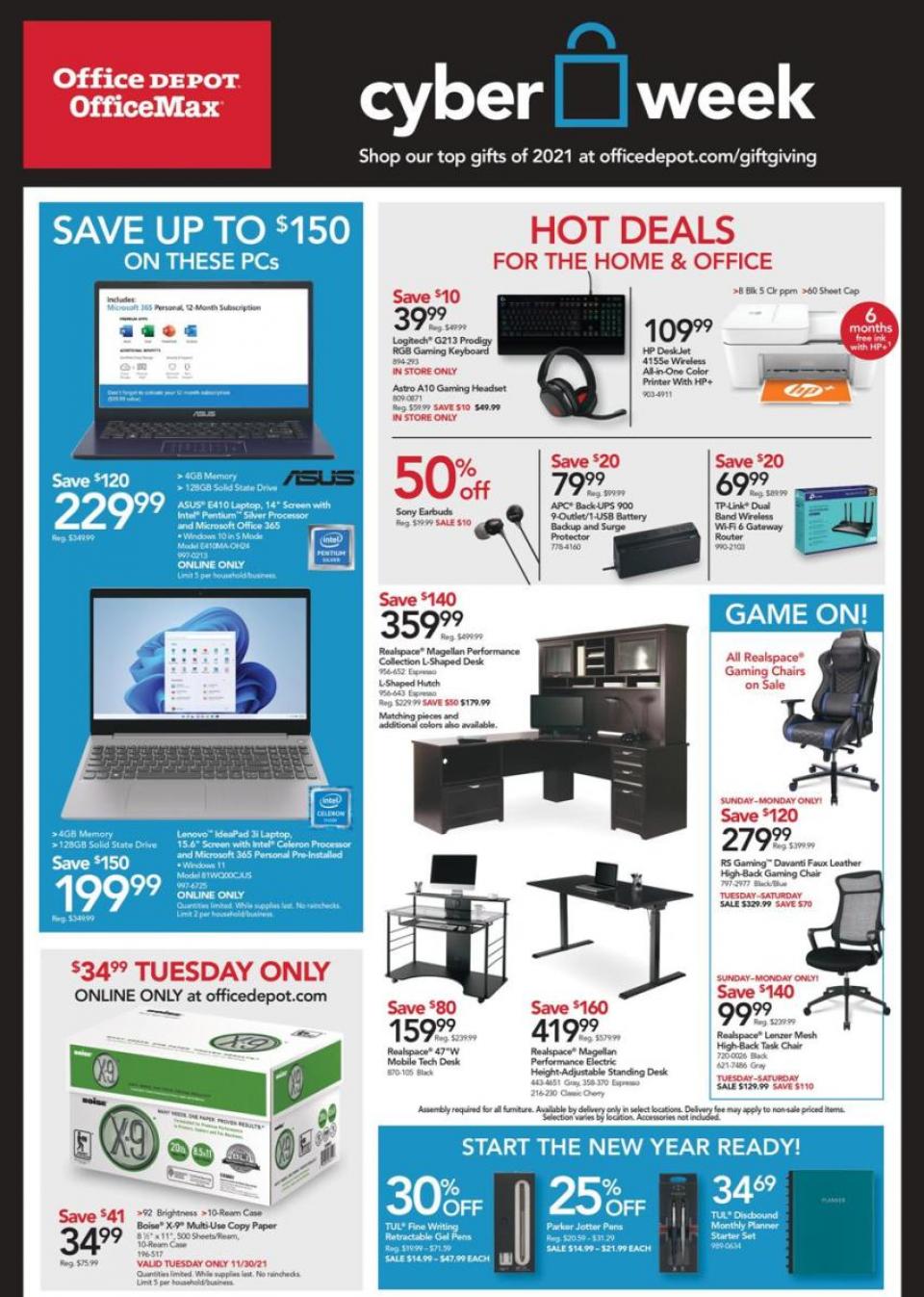 Offiice Depot and Office Max Cyber Monday Ad 2021 | WeeklyAds2