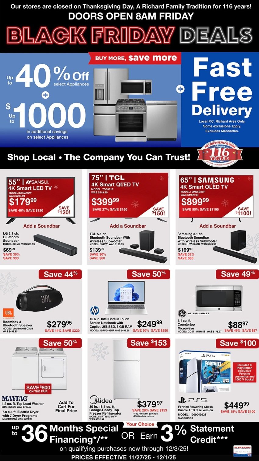 P.C. Richard & Son Black Friday 2025 | WeeklyAds2