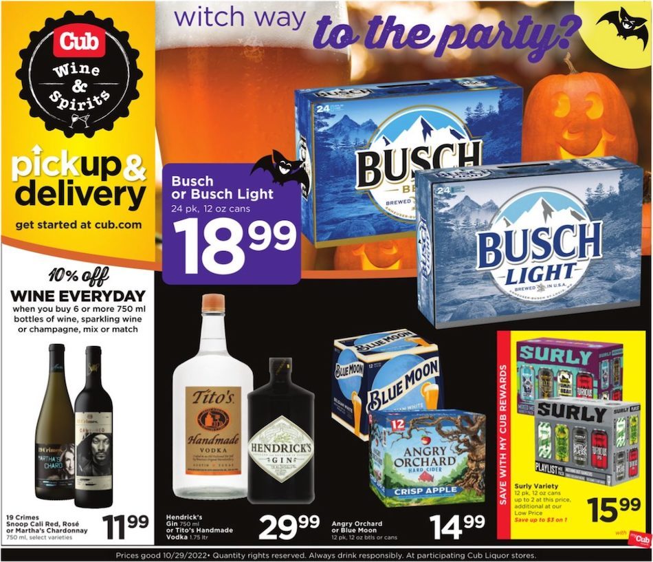 Cub Liquor Ad Oct 23 - 29, 2022 | WeeklyAds2