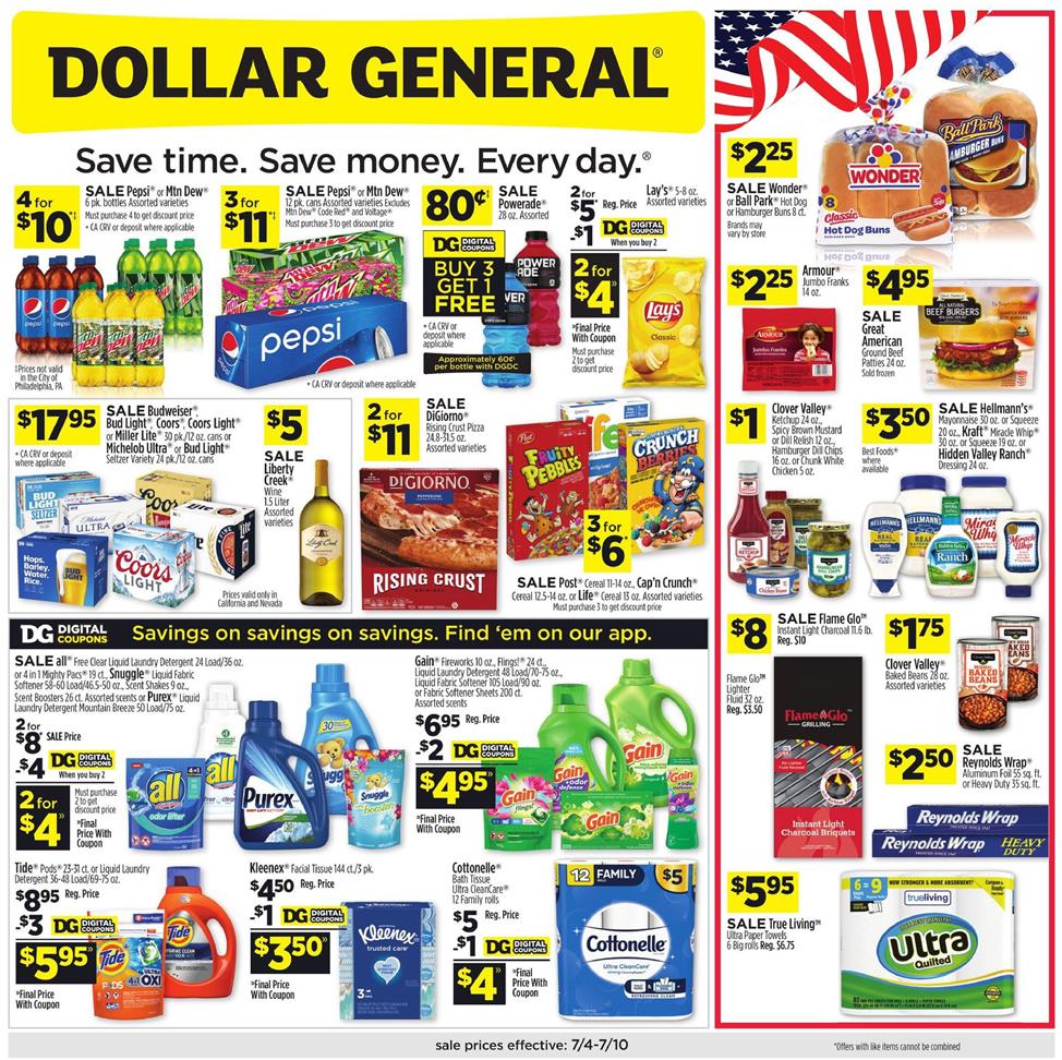 Dollar General Ad Jul 4 - 10, 2021 | WeeklyAds2