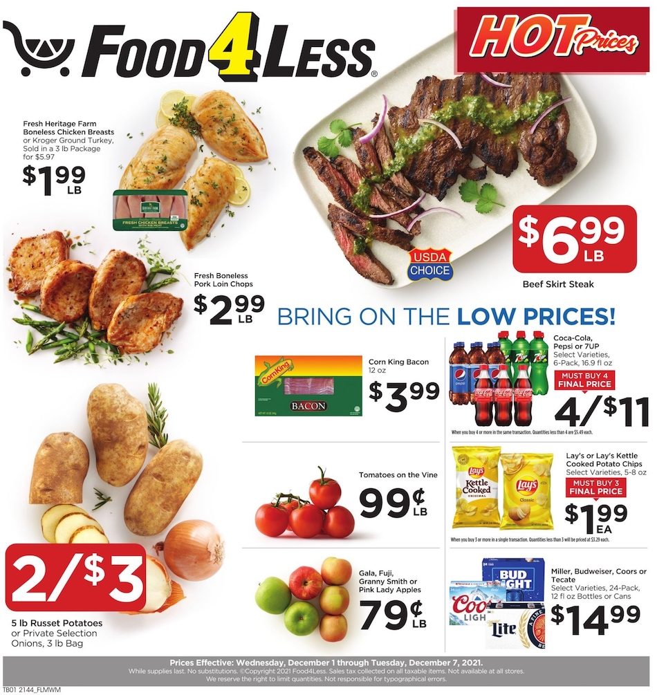 Food 4 Less Ad Dec 1 - 7, 2021 | WeeklyAds2