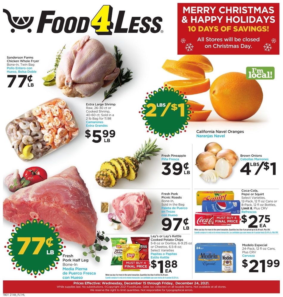 Food 4 Less Ad Dec 15 - 24, 2021 | WeeklyAds2
