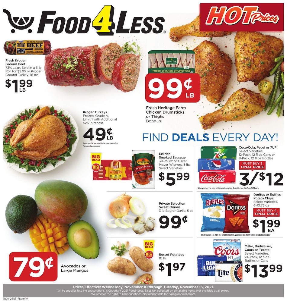 Food 4 Less Ad Nov 10 - 16, 2021 - WeeklyAds2