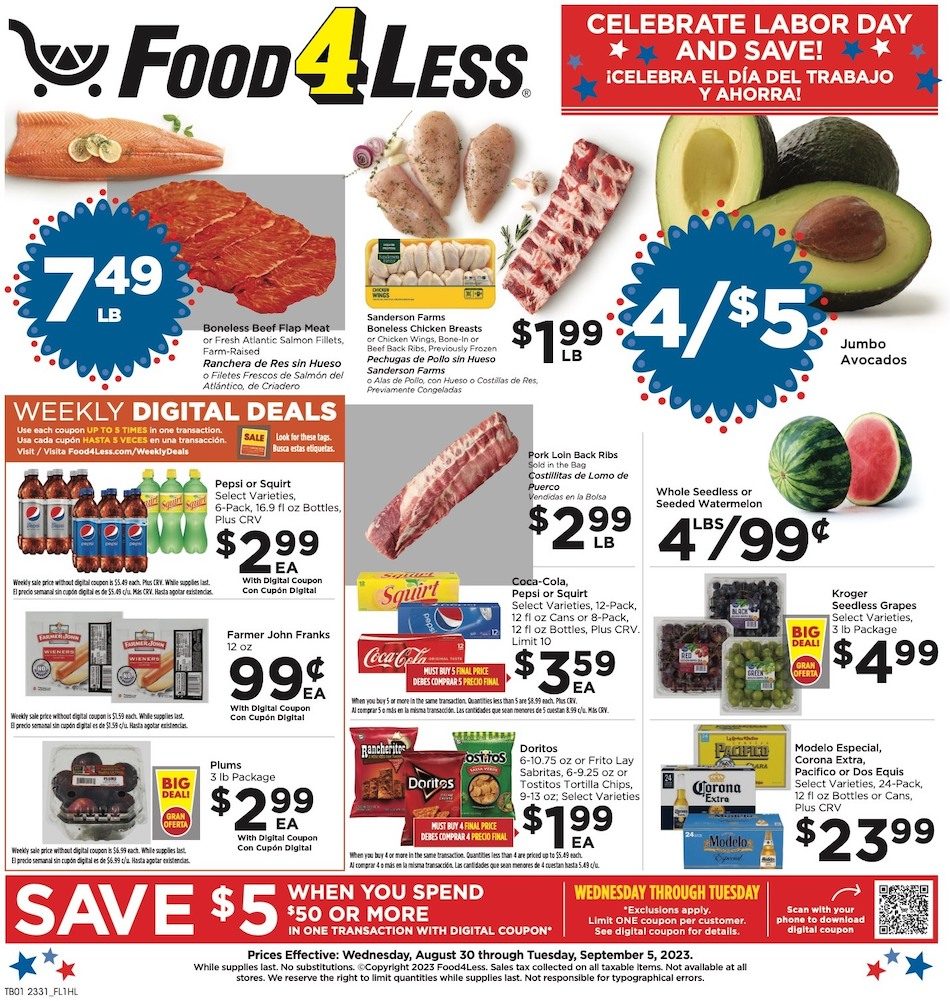 Food 4 Less Weekly Ad Aug 30 - Sep 5, 2023 | WeeklyAds2