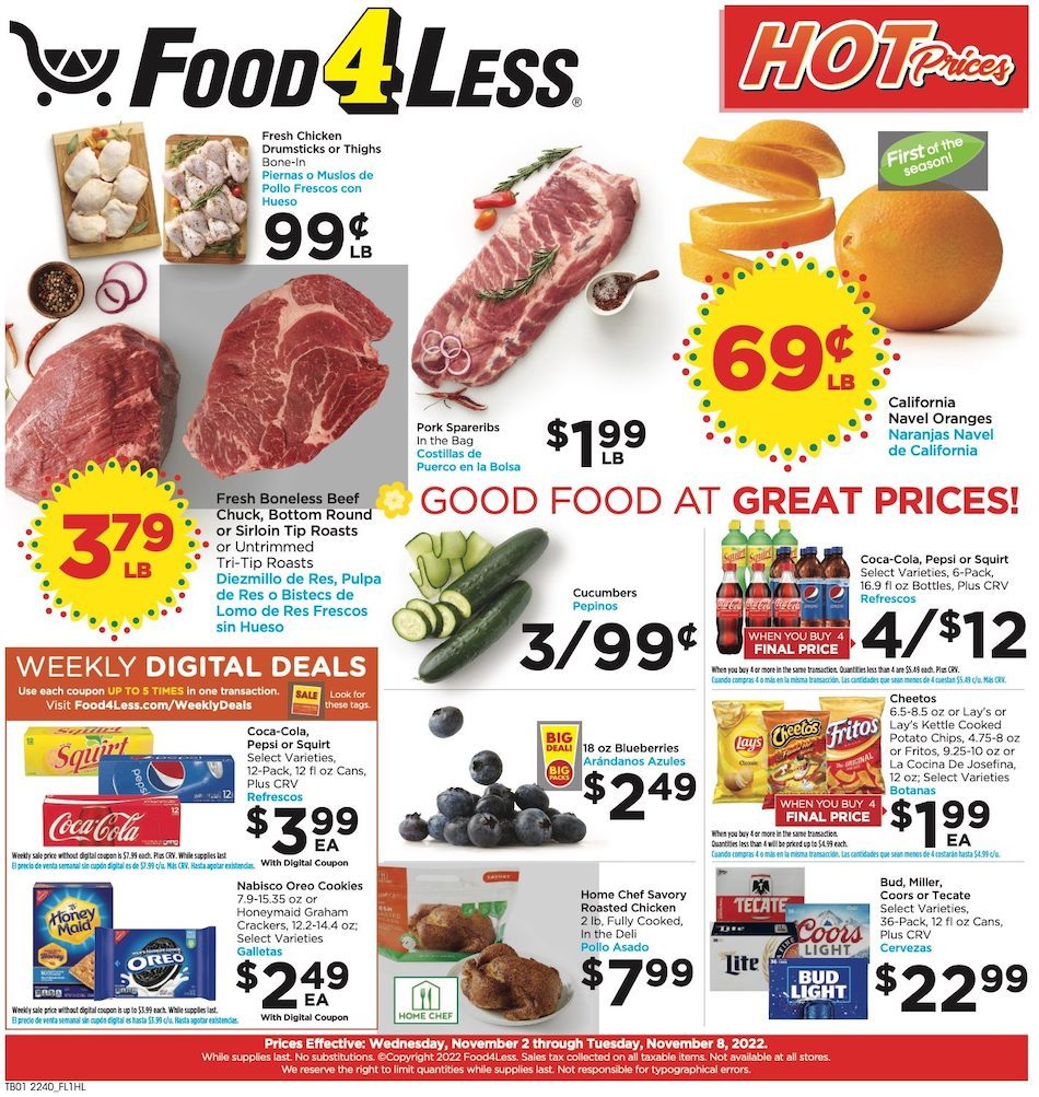 Food 4 Less Weekly Ad Nov 2 - 8, 2022 | WeeklyAds2