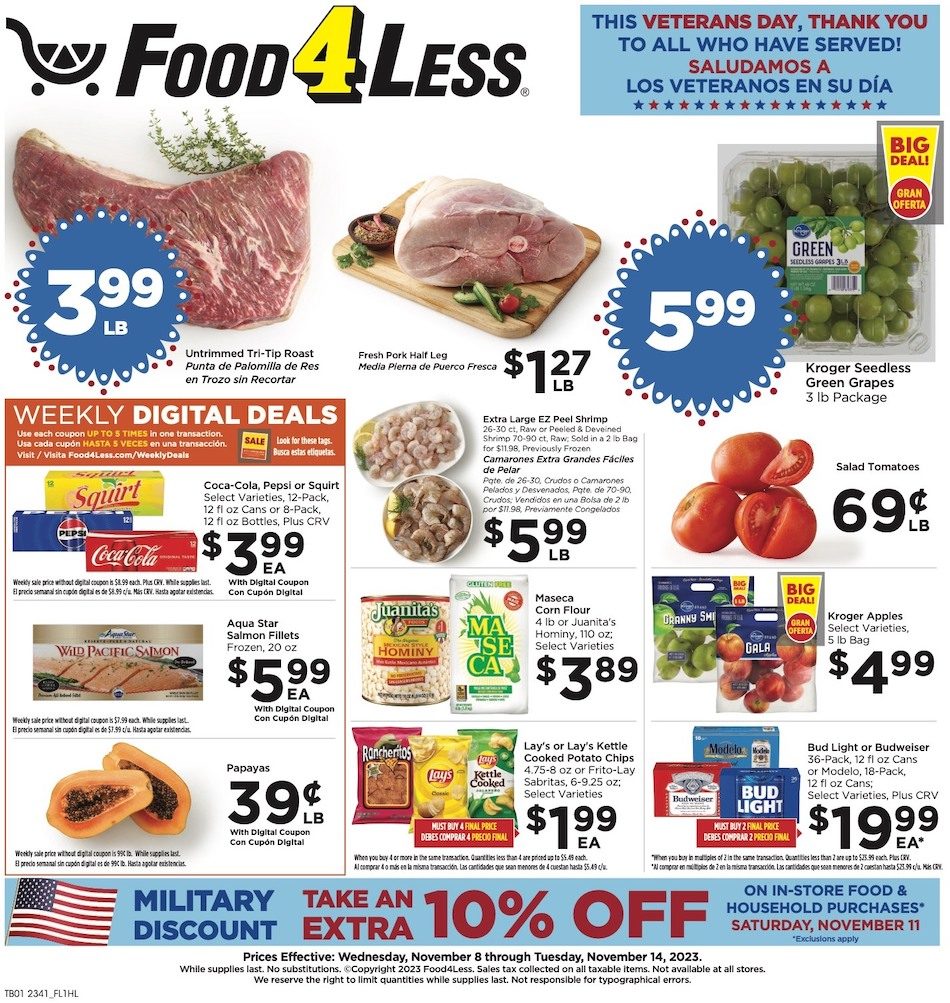 Food 4 Less Weekly Ad Nov 8 - 14, 2023 | WeeklyAds2