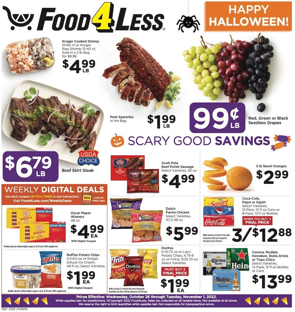 Food 4 Less Weekly Ad Oct 26 - Nov 1, 2022 | WeeklyAds2