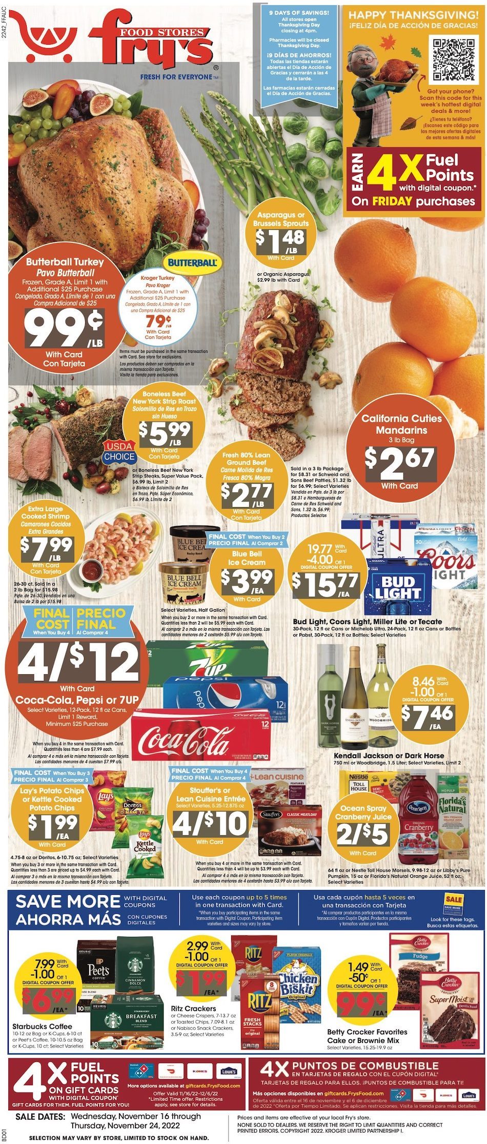 Fry's Weekly Ad Thanksgiving Nov 16 - 24, 2022 | WeeklyAds2