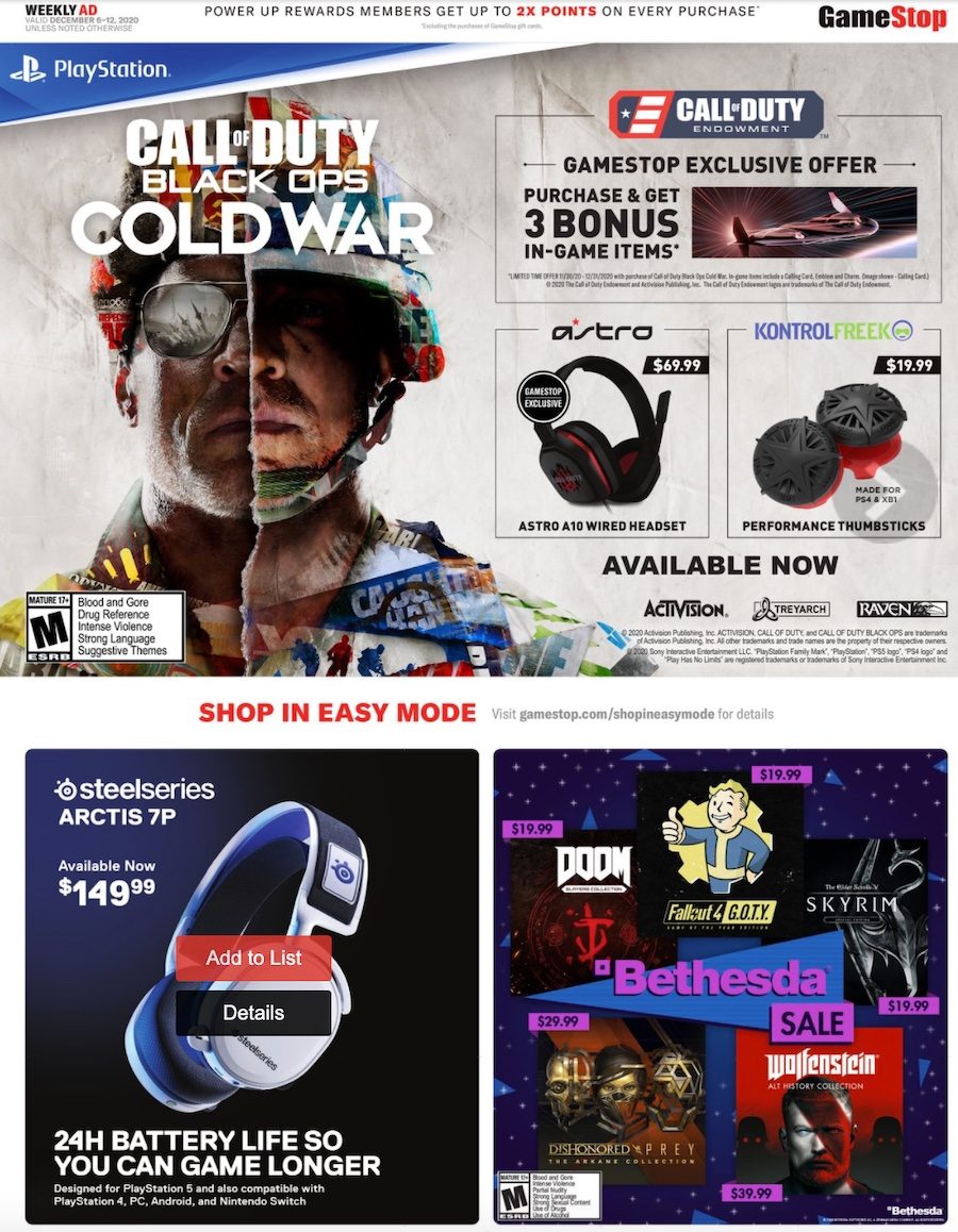 Gamestop Weekly Ad Dec 6 - 12, 2020 - WeeklyAds2