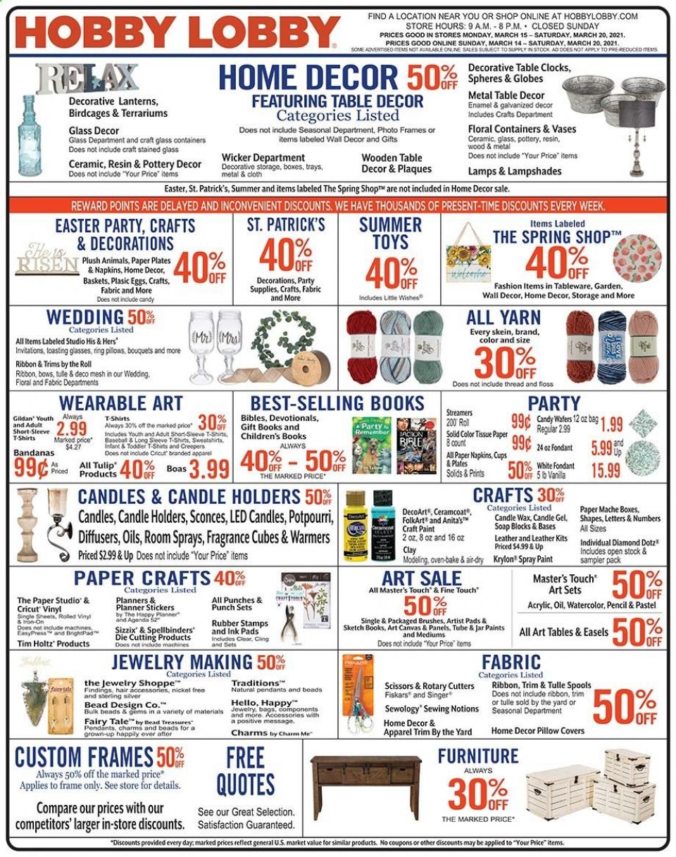 Hobby Lobby Ad Mar 14 - 20, 2021 | WeeklyAds2