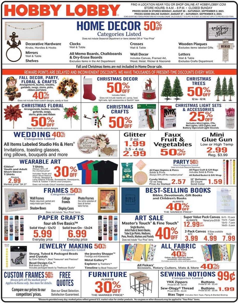 Hobby Lobby Weekly Ad Aug 27 - Sep 2, 2023 | WeeklyAds2