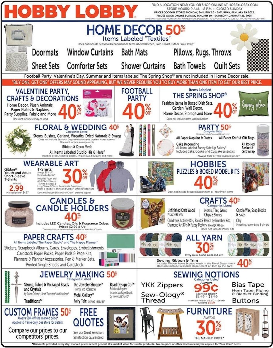 Hobby Lobby Weekly Ad Jan 19 - 25, 2025 | WeeklyAds2