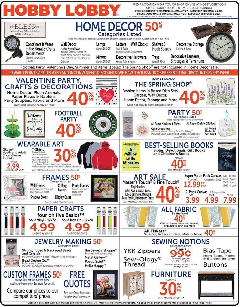 Hobby Lobby Weekly Ad Jan 26 - Feb 1, 2025 | WeeklyAds2