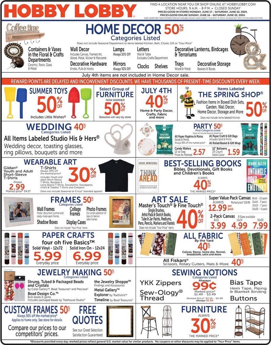 Hobby Lobby Weekly Ad Jun 16 - 22, 2024 | WeeklyAds2