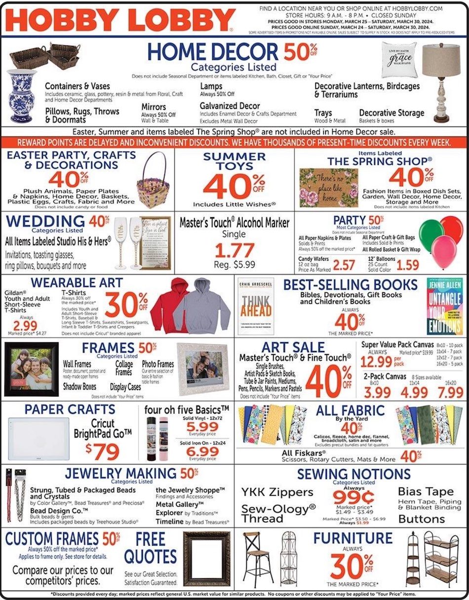 Hobby Lobby Weekly Ad Mar 24 - 30, 2024 | WeeklyAds2