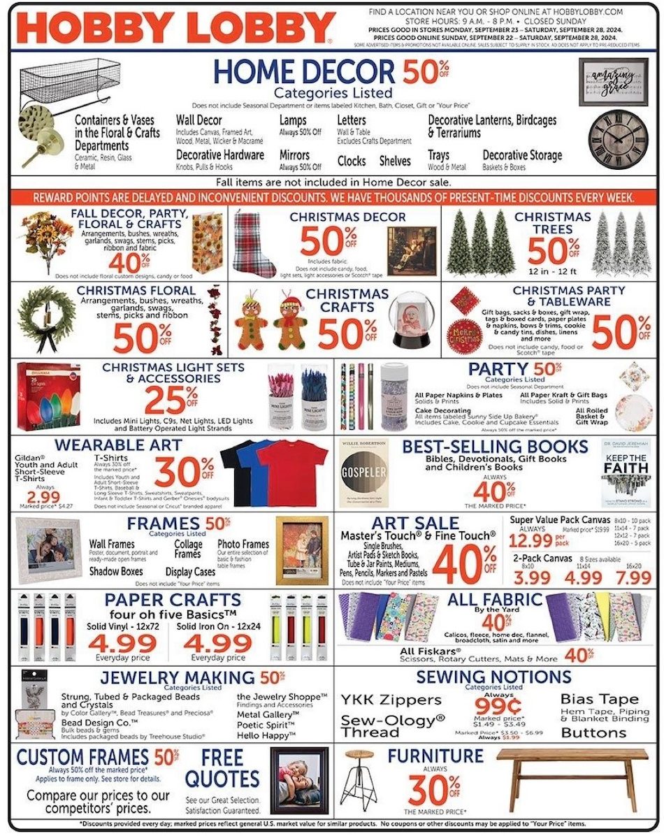 Hobby Lobby Weekly Ad Sep 22 - 28, 2024 | WeeklyAds2