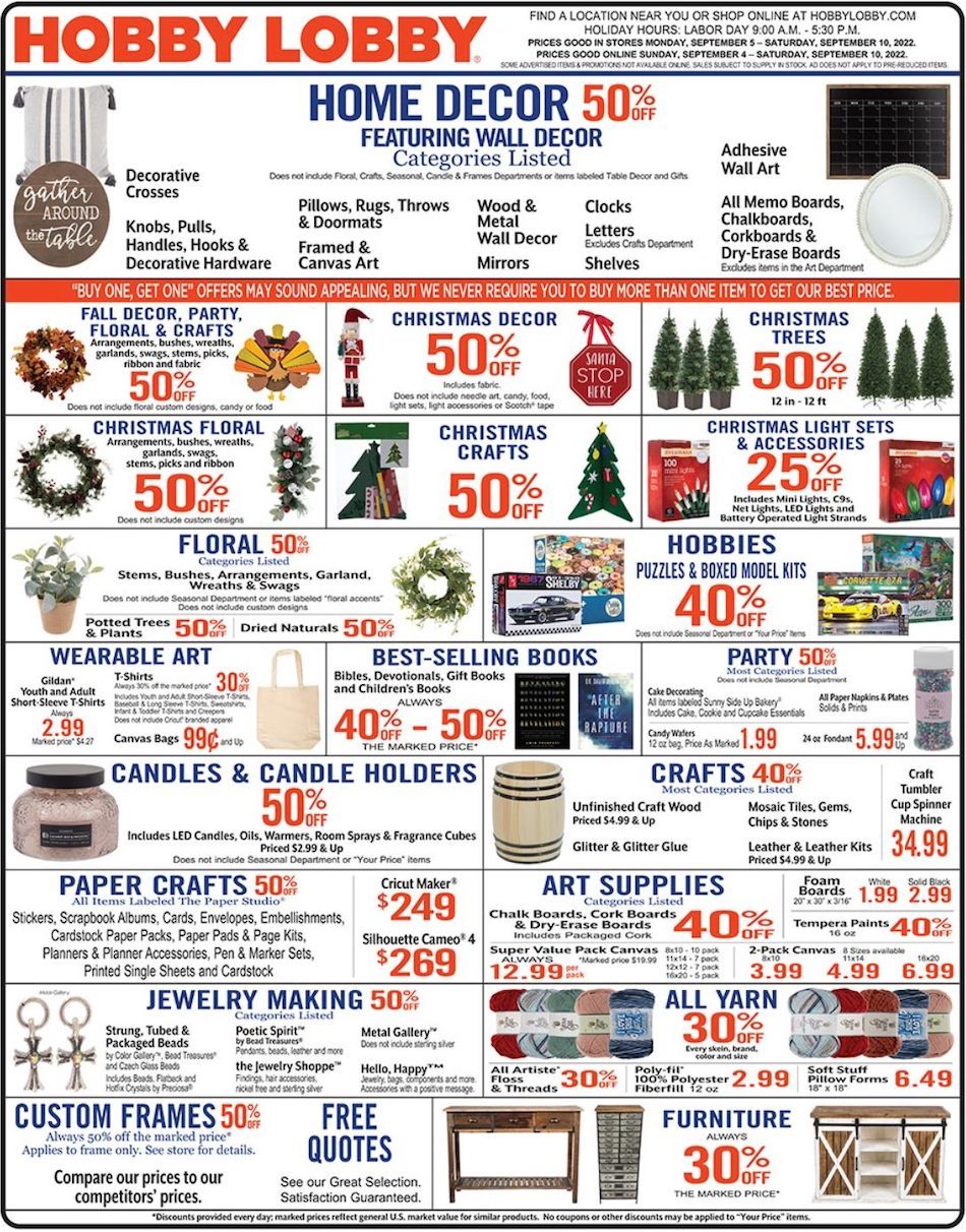 Hobby Lobby Weekly Ad Sep 4 - 10, 2022 | WeeklyAds2
