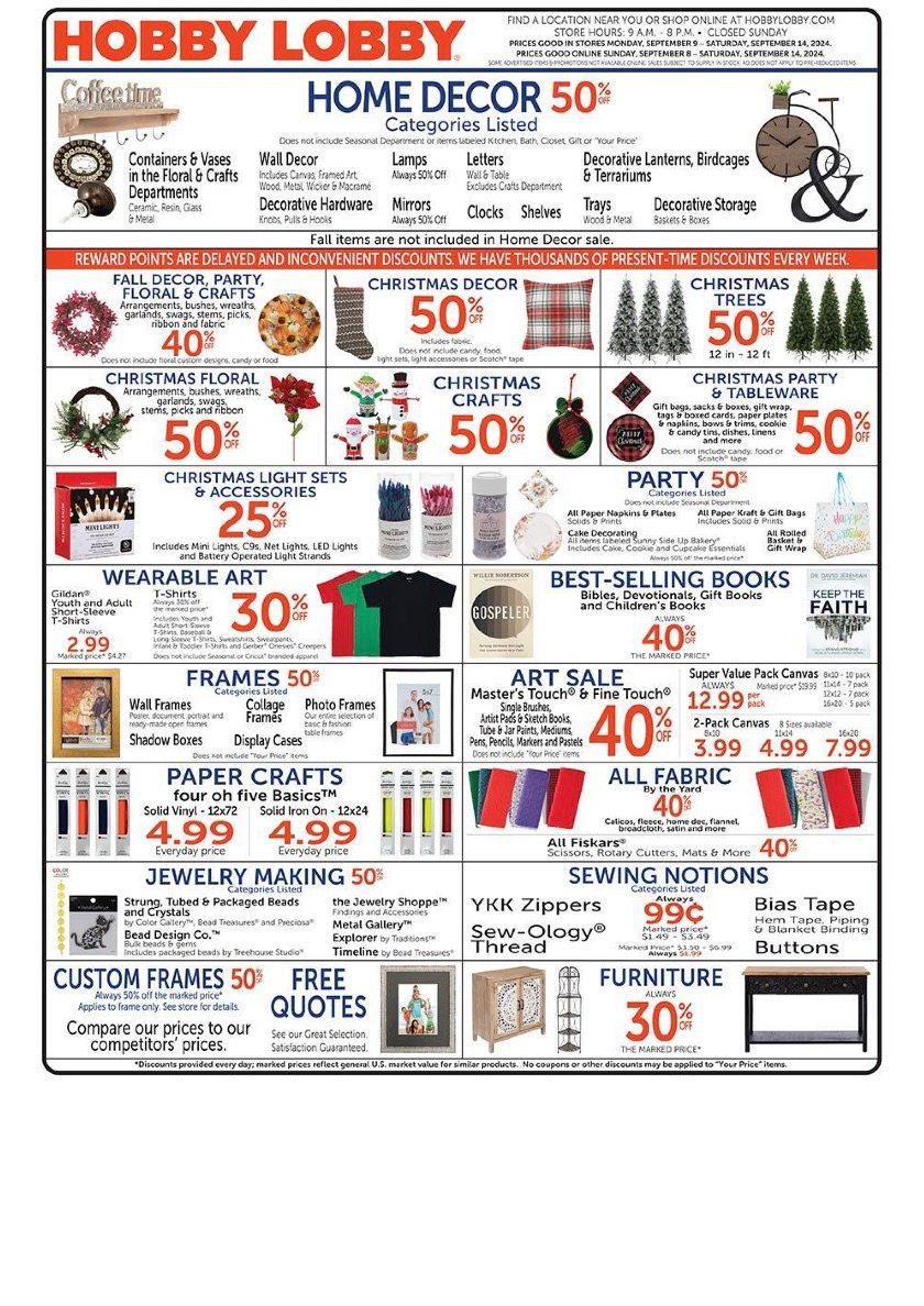 Hobby Lobby Weekly Ad Sep 8 - 14, 2024 | WeeklyAds2