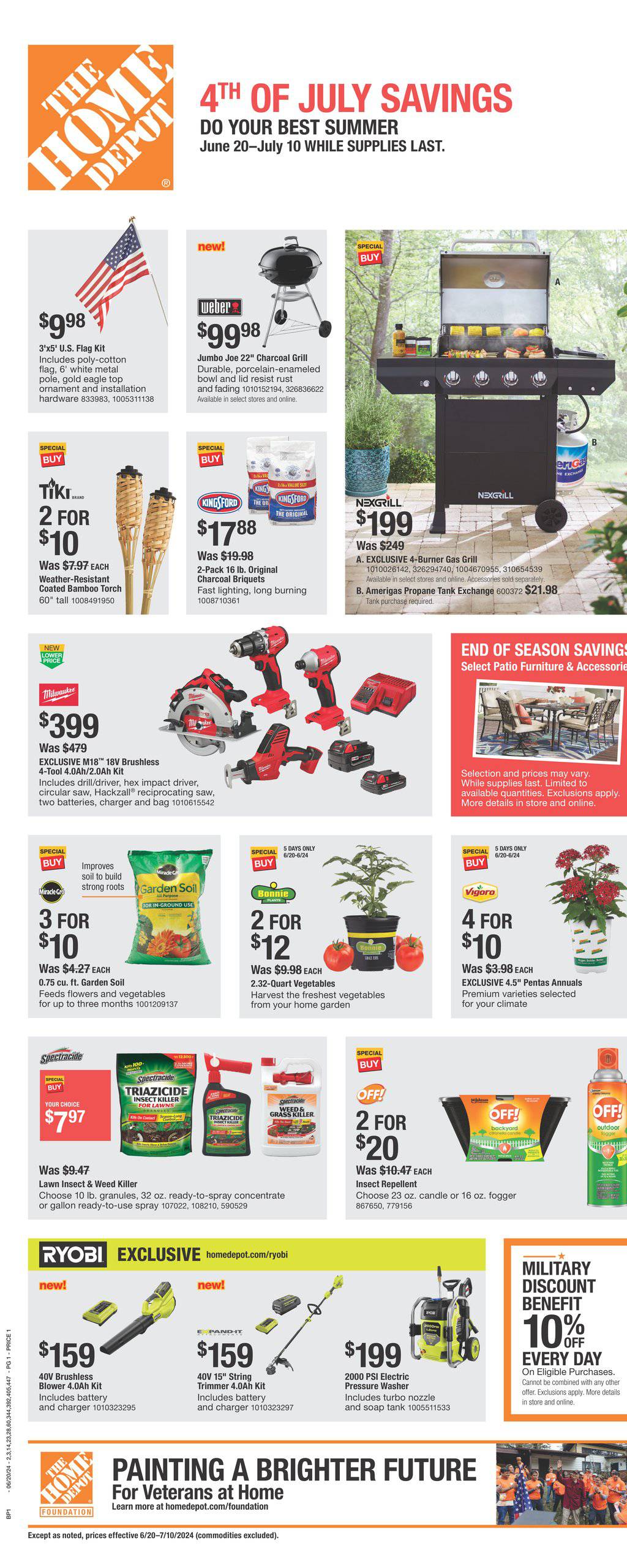 Home Depot Ad Red, White & Blue June 20 - July 10, 2024 | WeeklyAds2