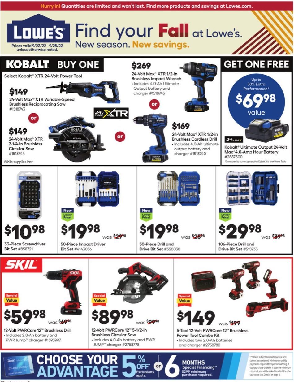 Lowe's Weekly Ad Sep 22 - 28, 2022 | WeeklyAds2