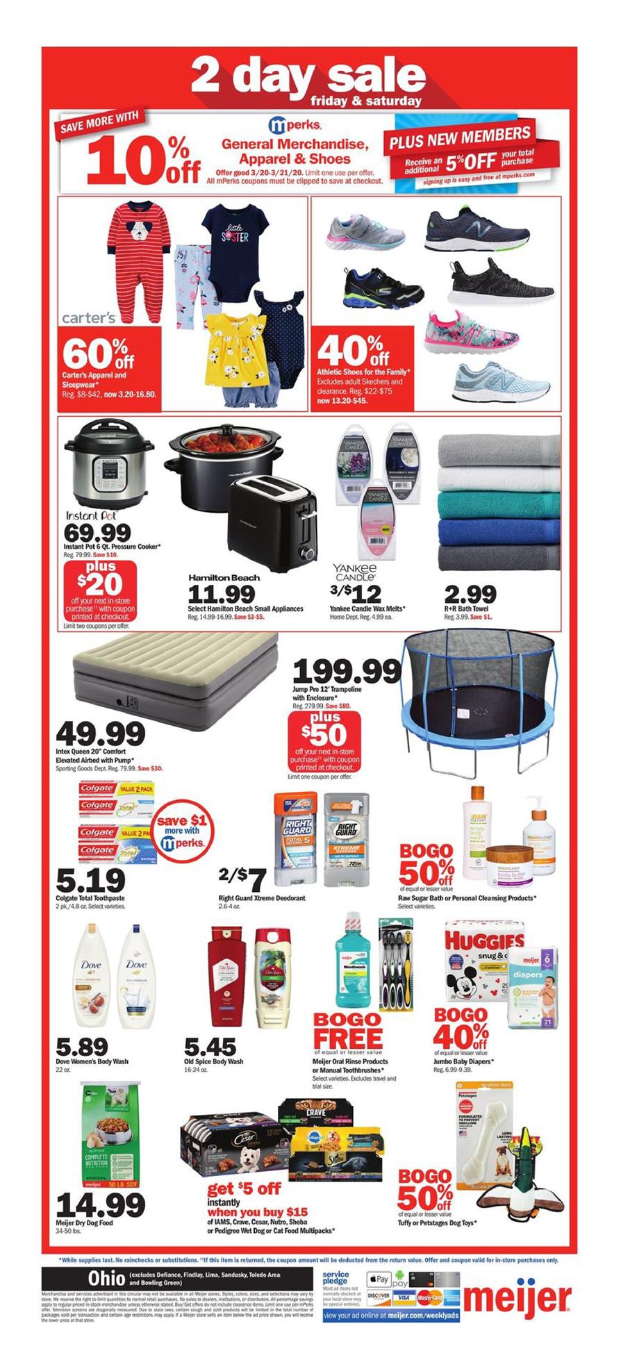 Meijer Ad 2 Day Sale Mar 20 - 21, 2020 - WeeklyAds2