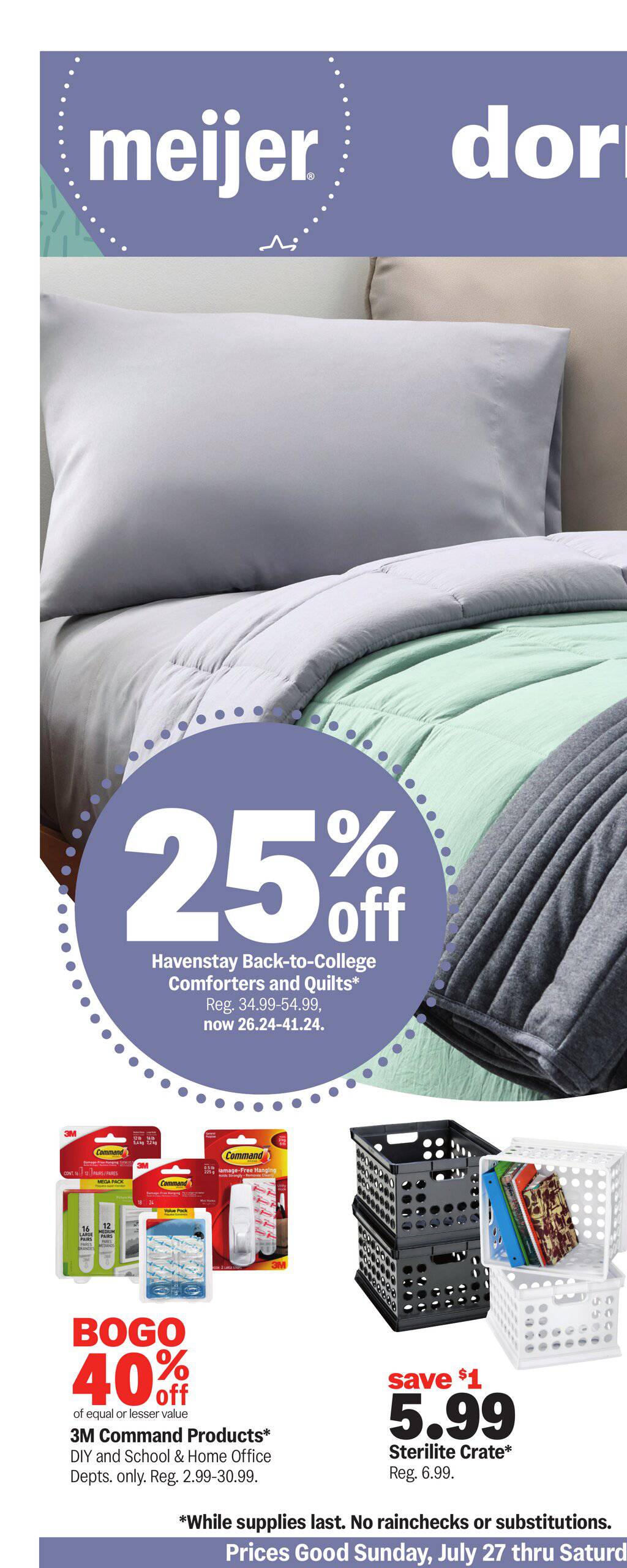Meijer Weekly Ad dorm room deals July 27 - August 9, 2025 | WeeklyAds2