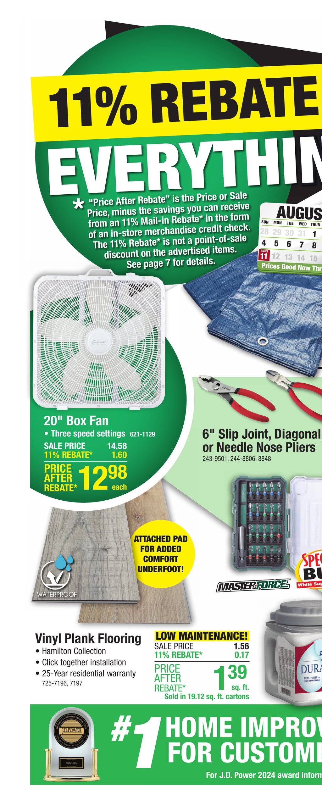 Menards Ad 11% Rebate* Sale July 31 - August 11, 2024 | WeeklyAds2
