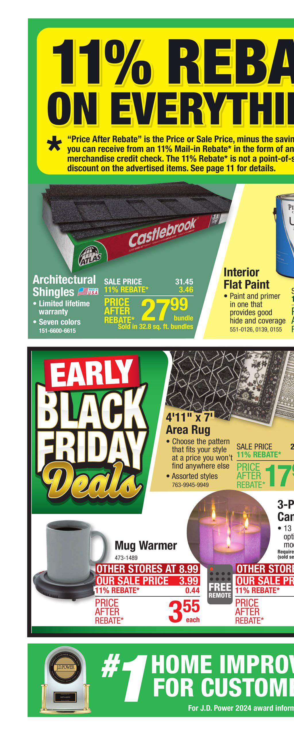 Menards Ad 11% Rebate* Sale October 23 - November 3, 2024 | WeeklyAds2