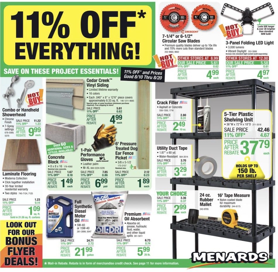 Menards Weekly Ad Aug 10 - 20, 2023 | WeeklyAds2