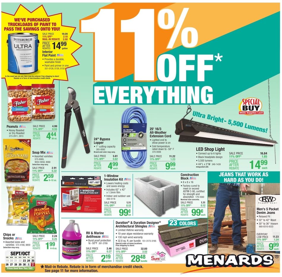 Menards Weekly Ad Sep 23 - Oct 2, 2021 | WeeklyAds2