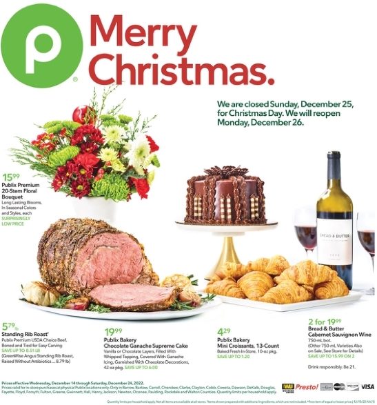 Publix Weekly Ad Christmas Dec 14 - 24, 2022 | WeeklyAds2