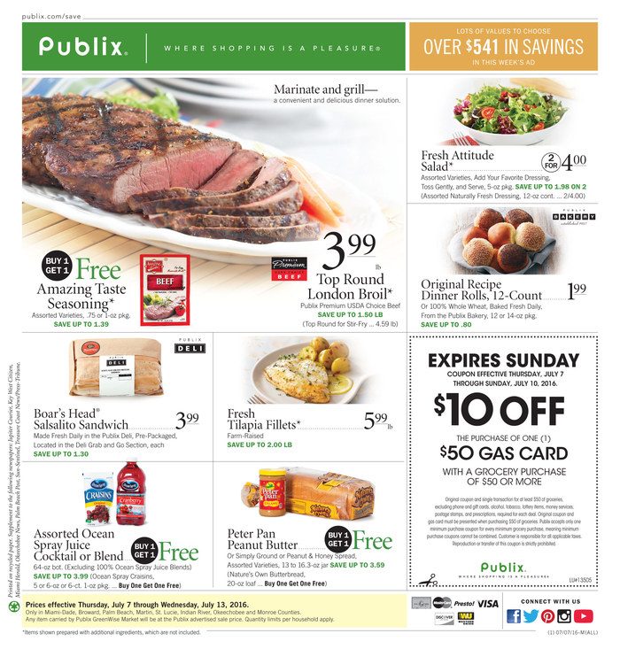 Publix Weekly Ad Jul 7 - Jul 13 2016 | WeeklyAds2
