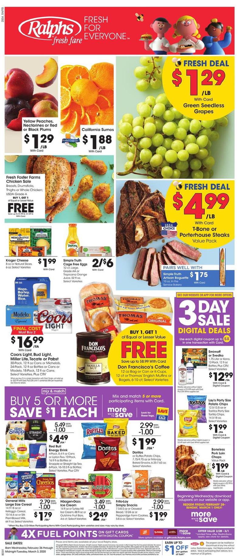 Ralphs Weekly Ad Feb 26 - Mar 3, 2020 | WeeklyAds2