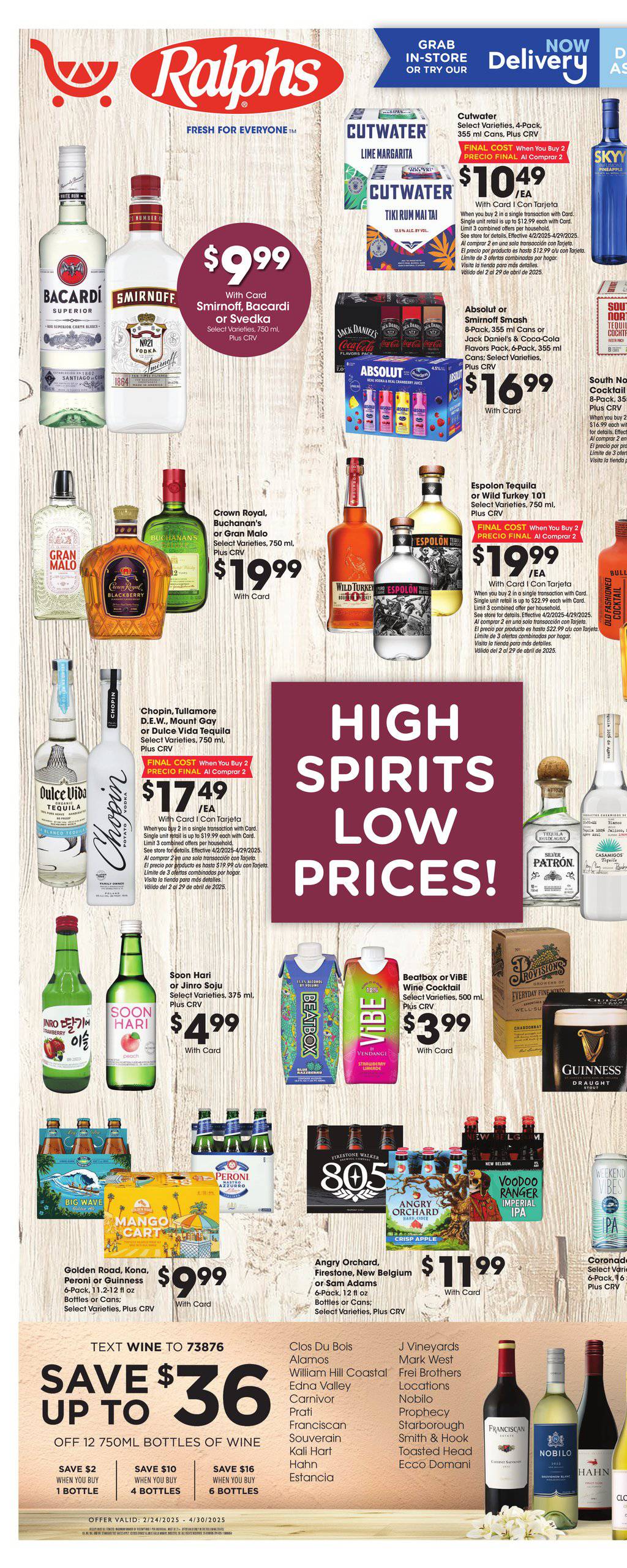 Ralphs Weekly Ad High Spirits Low Prices April 16 - 22, 2025 | WeeklyAds2