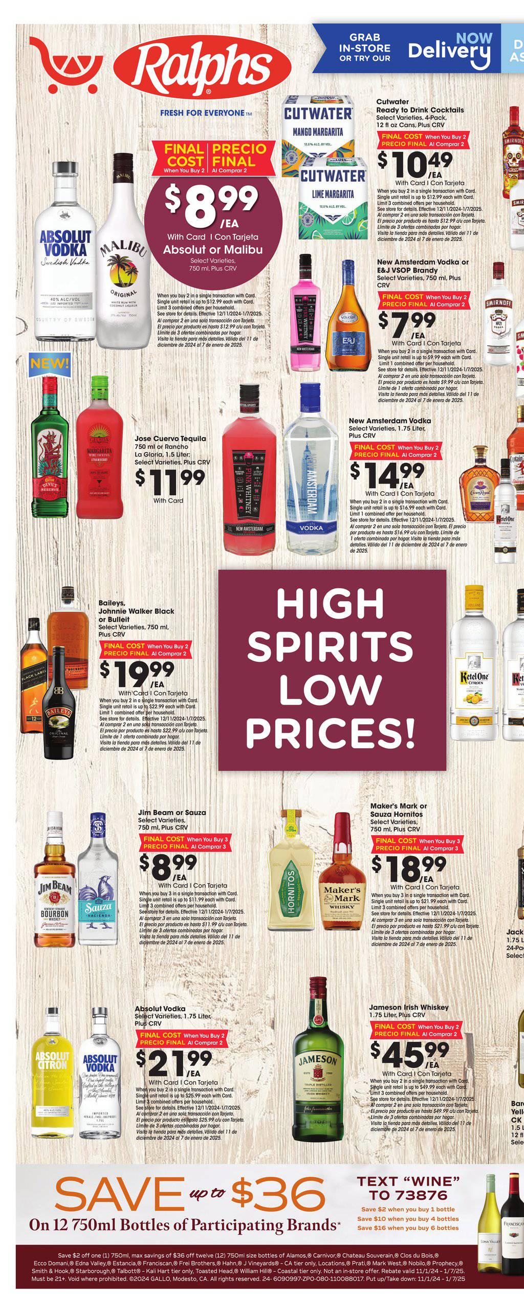 Ralphs Weekly Ad High Spirits, Low Prices January 2 - 7, 2025 | WeeklyAds2