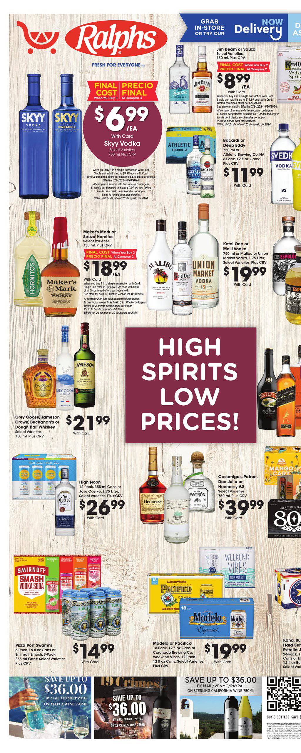Ralphs Weekly Ad High Spirits Low Prices July 24 - 30, 2024 | WeeklyAds2
