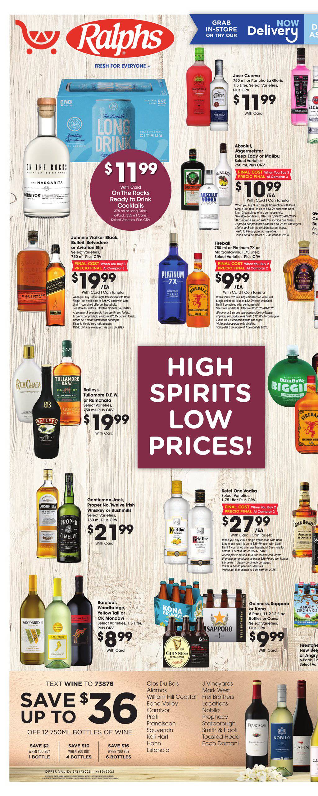 Ralphs Weekly Ad High Spirits, Low Prices March 19 - 25, 2025 | WeeklyAds2