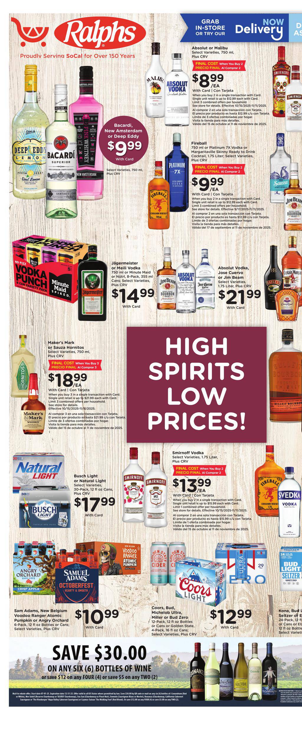 Ralphs Weekly Ad High Spirits Low Prices October 29 - November 4, 2025 ...