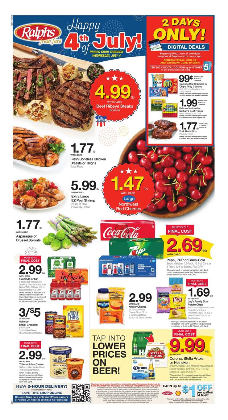 Ralphs Weekly Ad Jun 27 - Jul 4, 2018 | WeeklyAds2