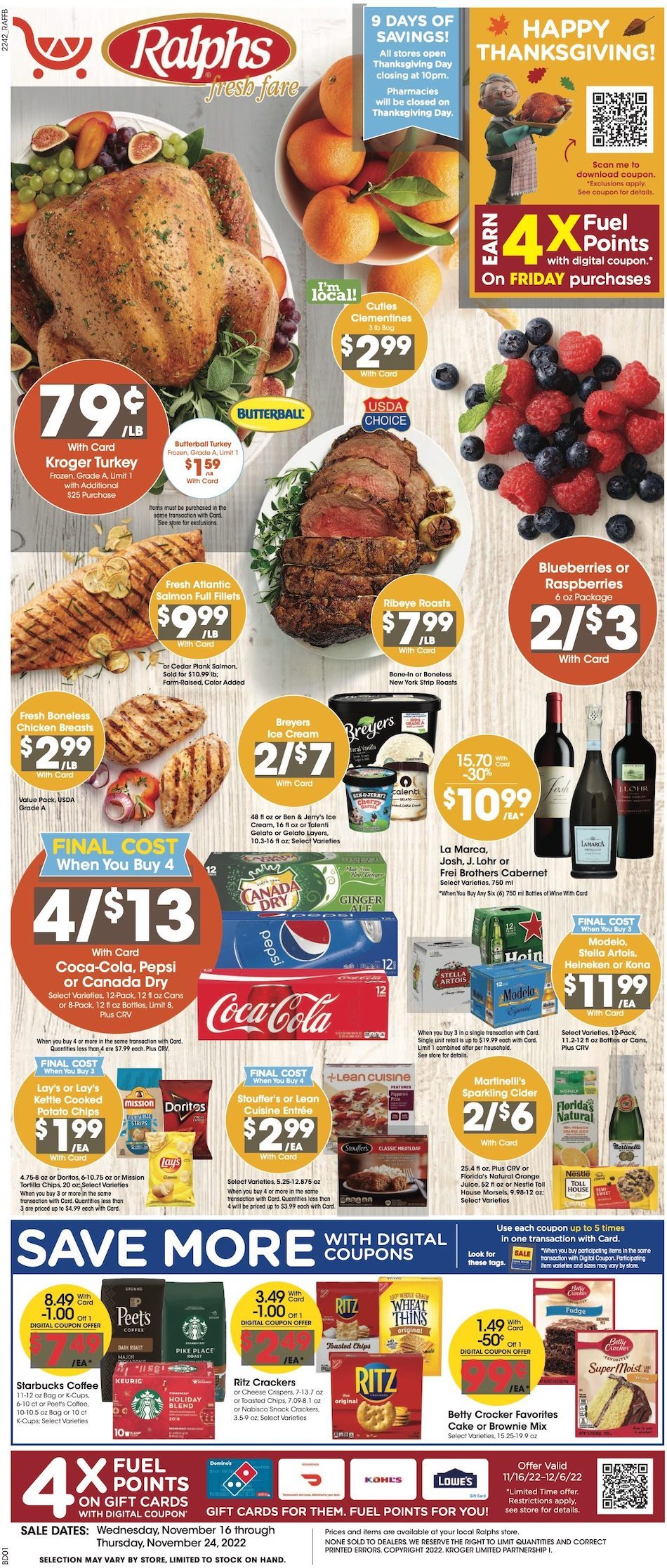 Ralphs Weekly Ad Thanksgiving Nov 16 - 22, 2022 | WeeklyAds2