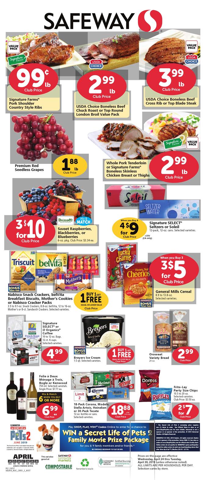 Safeway Ad Apr 24 - 30, 2019 - WeeklyAds2