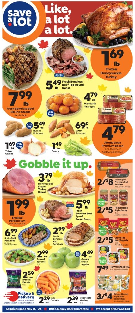Save a Lot Ad Thanksgiving Nov 16 - 24, 2022 | WeeklyAds2
