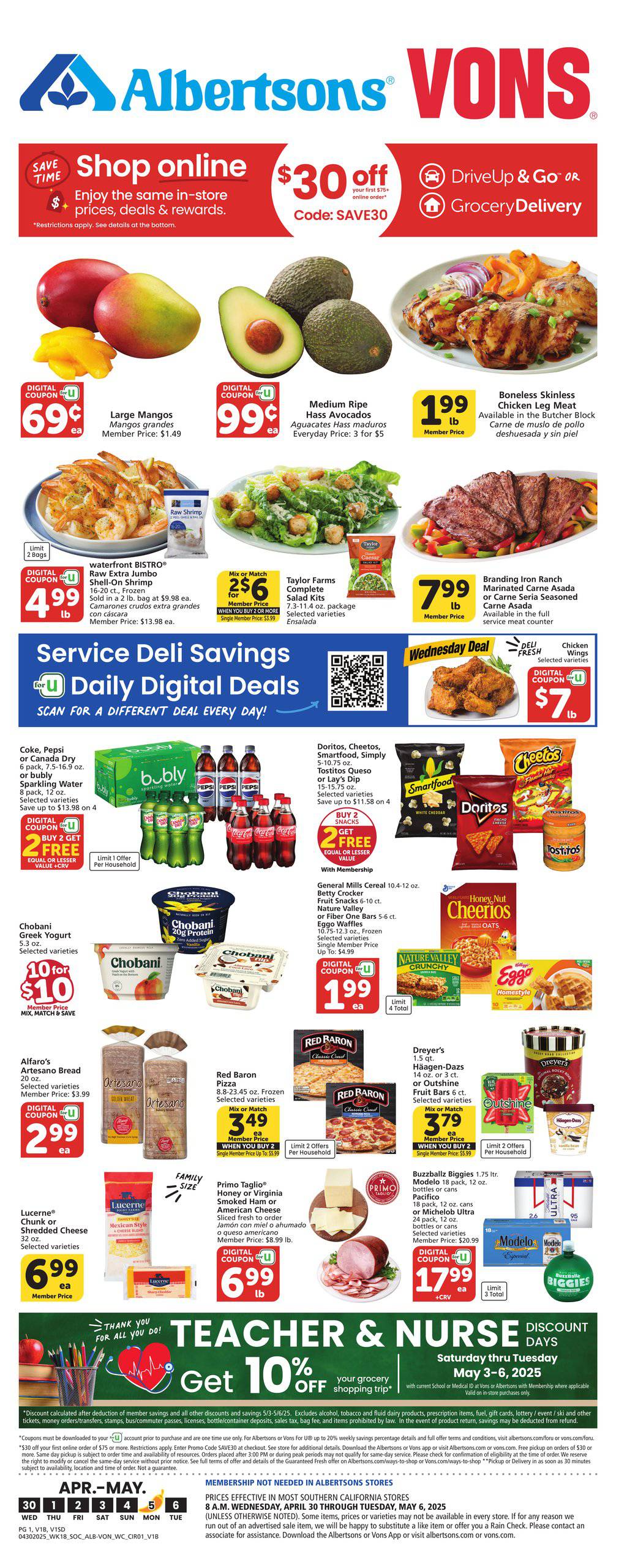 Vons Weekly Ad April 30 - May 6, 2025 | WeeklyAds2