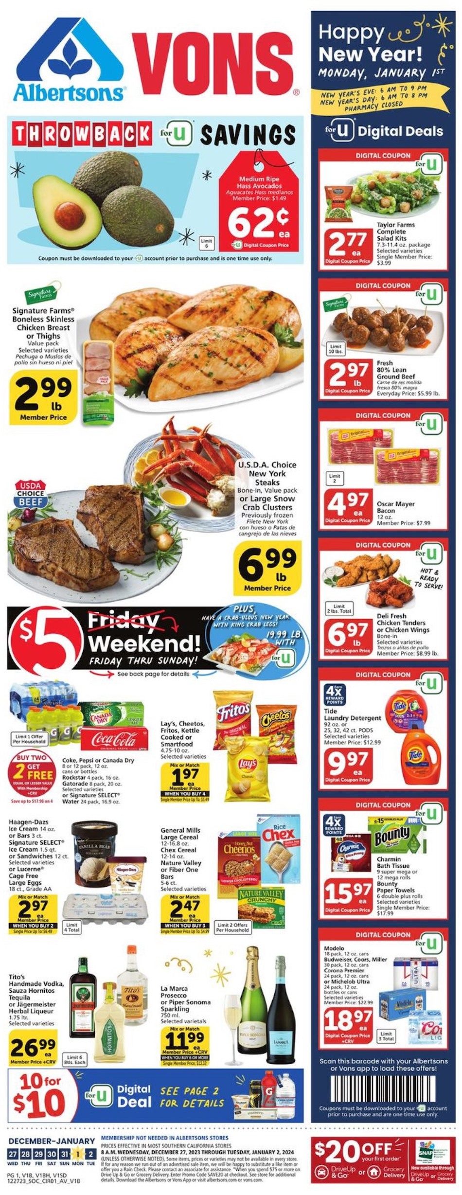 Vons Weekly Ad Dec 27 - Jan 2 | WeeklyAds2