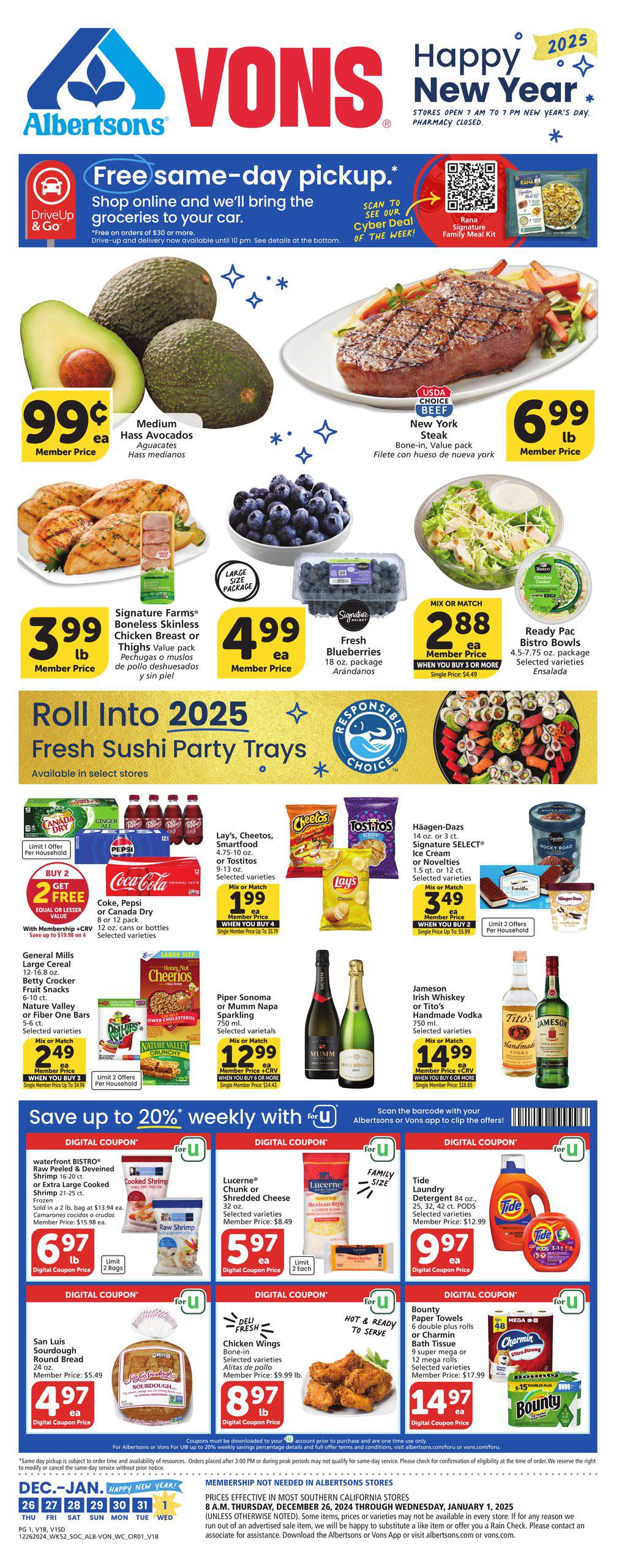 Vons Weekly Ad December 26, 2024 - January 1, 2025 | WeeklyAds2