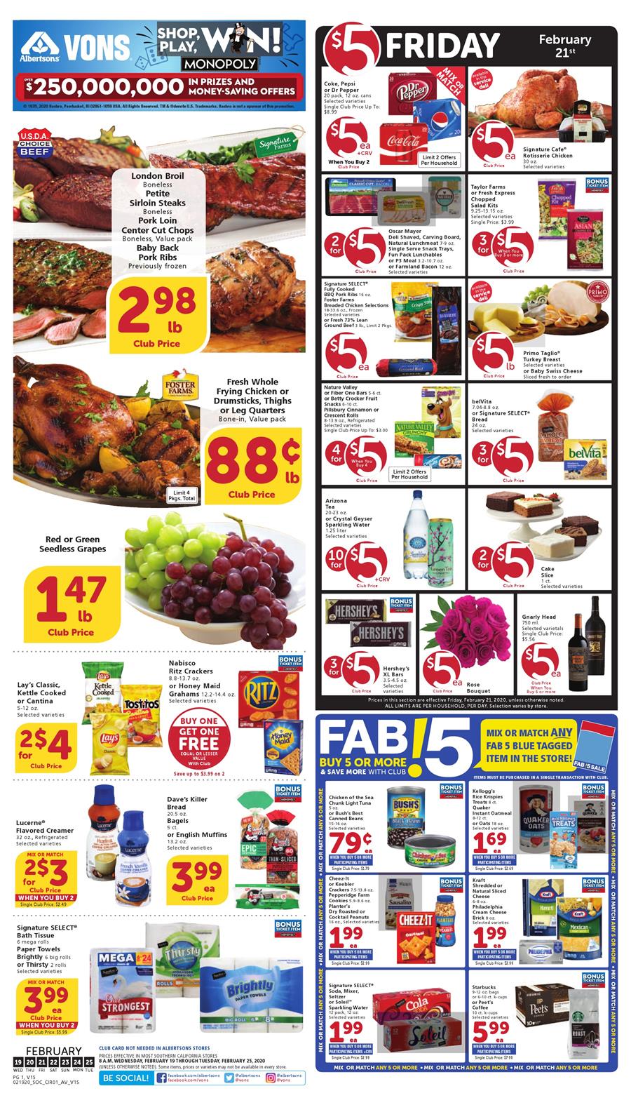 Vons Weekly Ad Feb 19 - 25, 2020 | WeeklyAds2