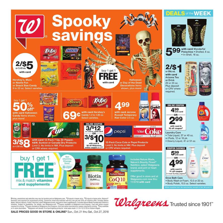 Walgreens Weekly Ad Oct 21 - 27, 2018 - WeeklyAds2